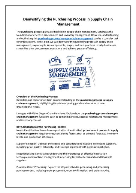 Procurement and Supply Chain | PPT