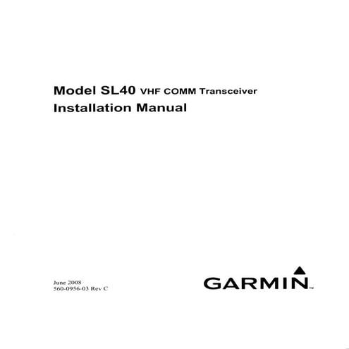 Sl40 install manual | PDF