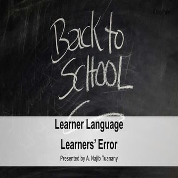 learner language and learner's error | PPTX