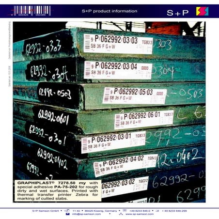 S+P Slab Labeling | PDF