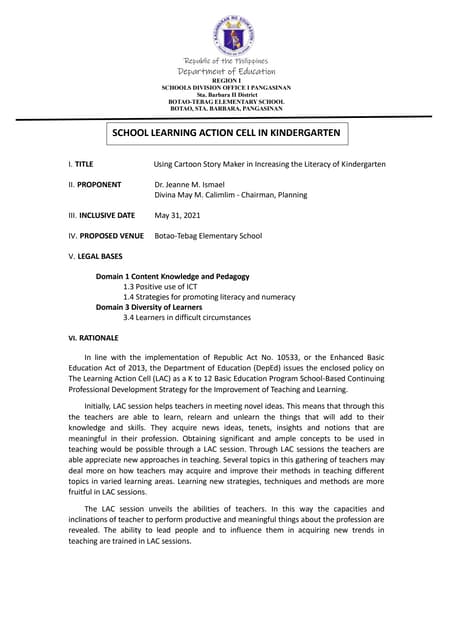 Annual LAC Plan Topic for school year latest | DOCX | Professional ...