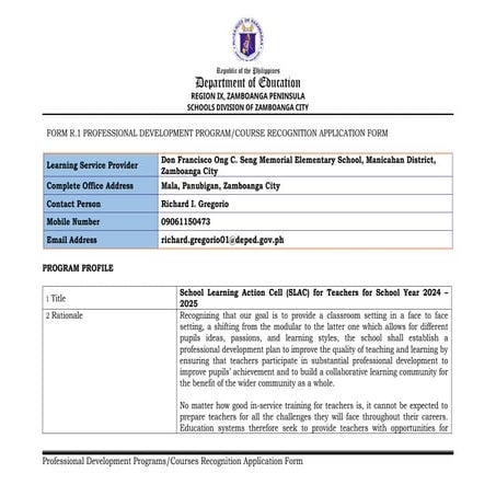 List of prioritized topics for school based leanrning action cell ...