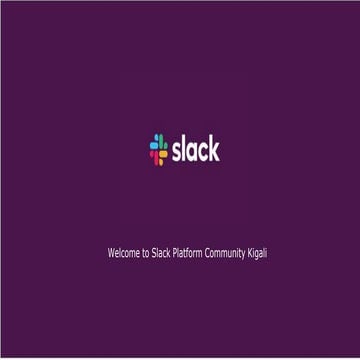 Slack Platform Community - Porto kickoff | PDF