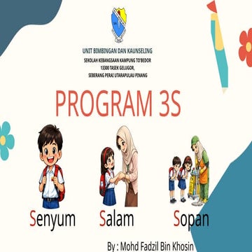 Program 3S (Senyum, Salam, Sopan) merupakan satu inisiatif sekolah bagi ...