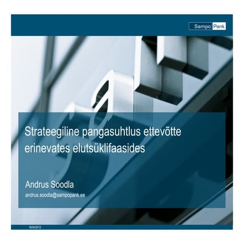 Andrus Soodla, Strateegiline pangasuhtlus ettevõtte erinevates ...