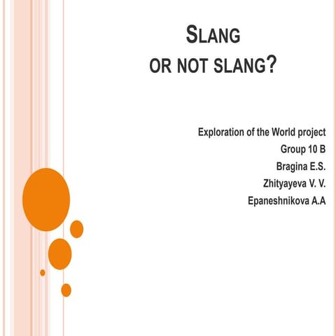 English presentation ABOUT SLANGS OF ENGLISH LANGUAGE | PPTX