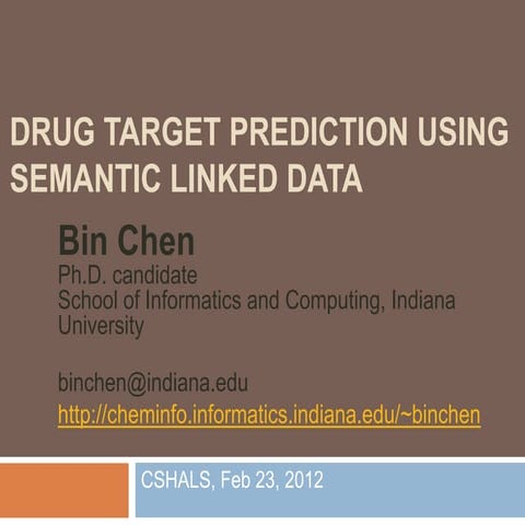 drug target prediction using semantic linked data | PPT