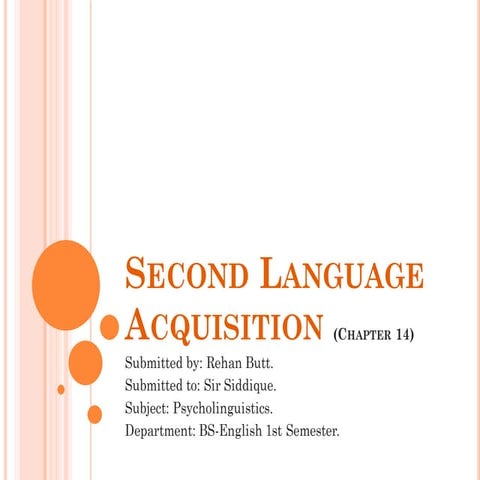 Second Language Acquisition - Presentation Slides - By Rehan Butt | PDF
