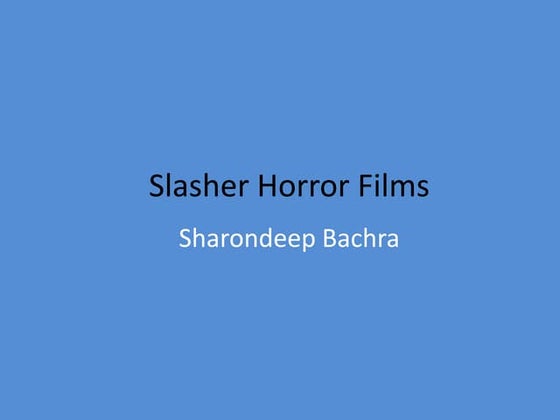 The Sub-Genre of Slasher | PPT