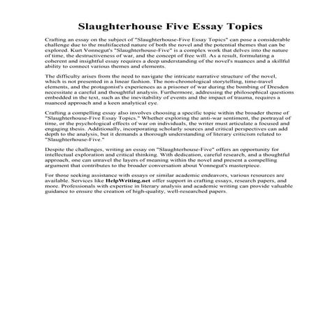 Slaughterhouse Five Essay Topics.pdf