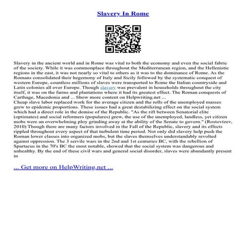 Slavery In Rome | PDF
