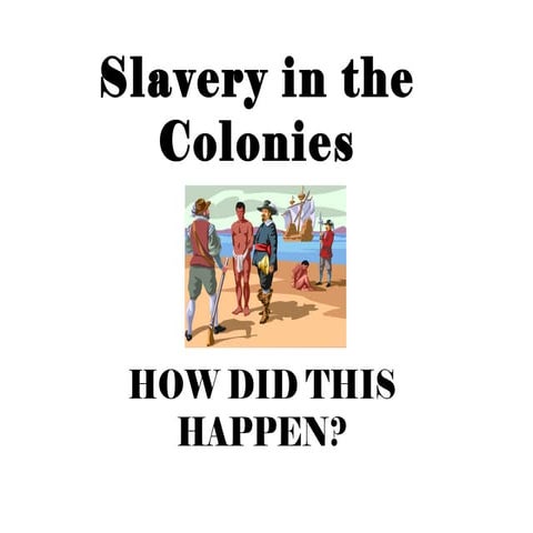 Slavery in the colonies | PPT
