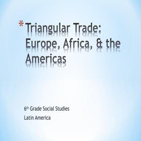 Slave trade triangular trade | PPT