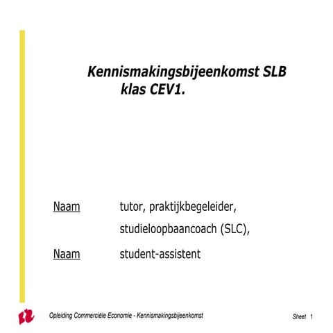 Slb Kennismaking | PPT