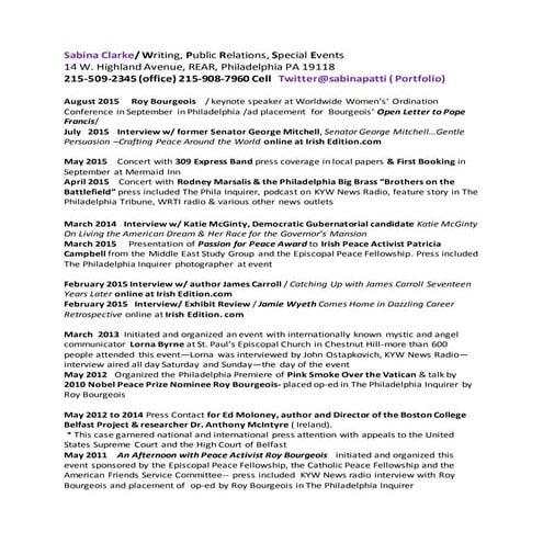 Sabina clarke resume | DOC