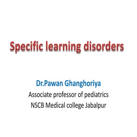specific learning disorders | PPT