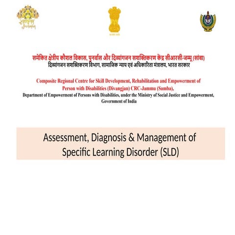 SLD 15 Dec 2025.pptx Speific Learning Disabilities | PPTX