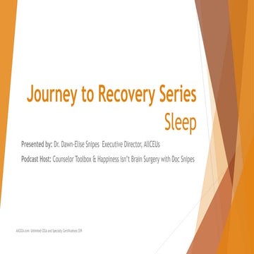 Sleep Interventions in the Journey to Recovery | PPT