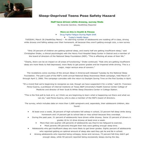 Why Teens Need Their Sleep | PPT
