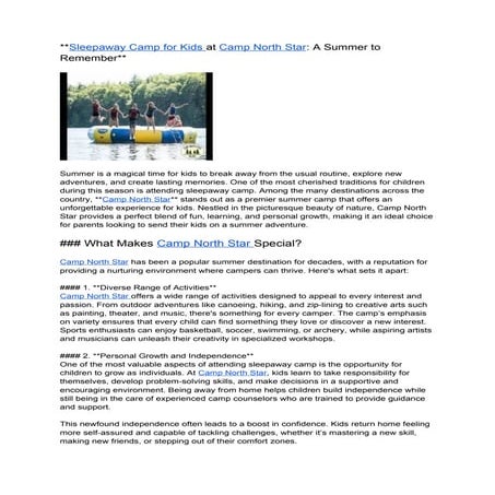 Sleepaway Camp for Kids (2).docxSleepaway Camp for Kids at Camp North ...