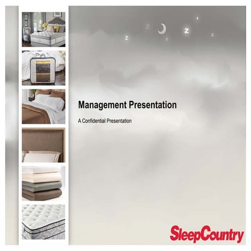 Sleep country draft roadshow presentation - updated as at dec 31 2015 ...