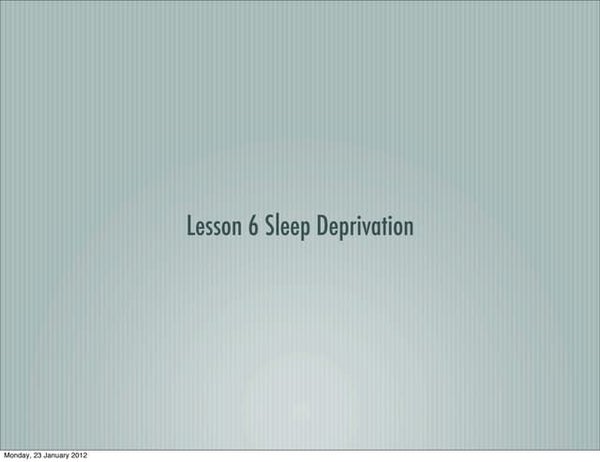 Sleep Deprivation Powerpoint