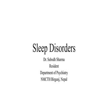 sleep disorders | PPT