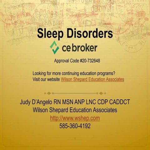 Sleep disorders | PPT