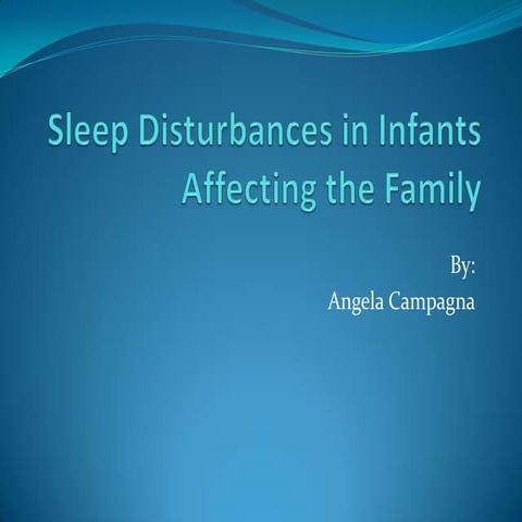 Sleep Disturbances In Infants Affecting The Family | PPTX