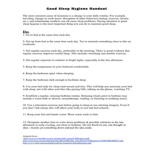 Sleep Hygiene | PDF