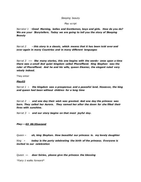 Script of English Musical Drama, Beauty and The Beast | DOCX