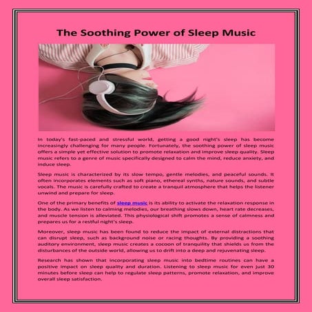 Can Music Improve Sleep Quality | PPT