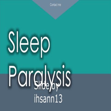 Sleep paralysis | PPTX