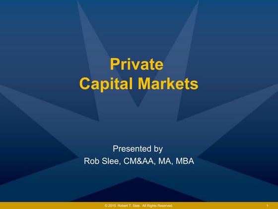 Public versus Private Markets | PPT