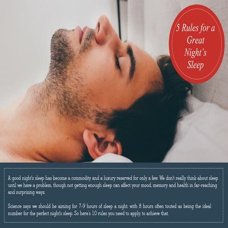 5 Rules for a Great Night's Sleep | PDF | Sleep Disorders | Diseases ...