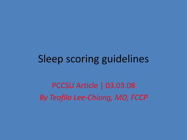 Polysomnography (sleep study) | PPTX
