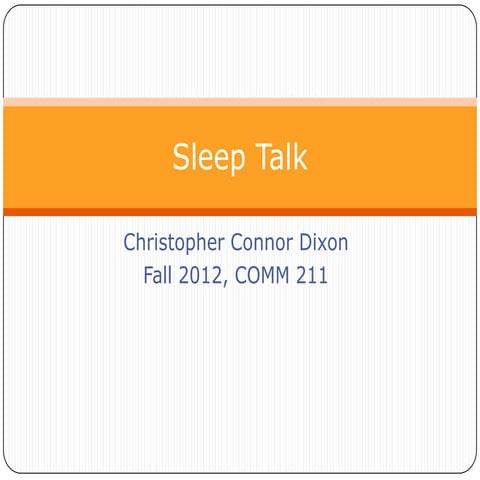 SleepTalkPres2012 | PPTX