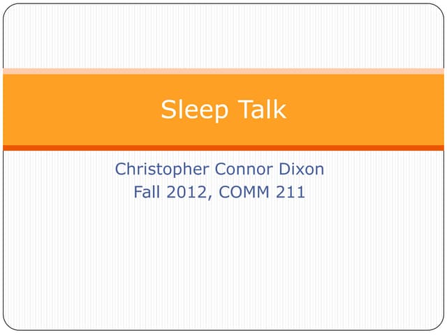 Importance of sleep | PPTX