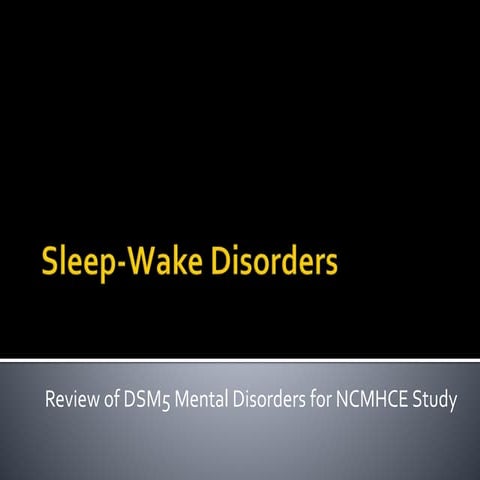 Sleep Wake Disorders for NCMHCE Study | PPTX