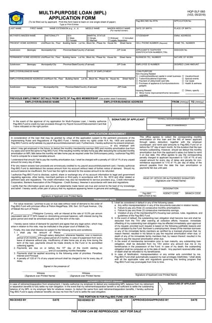 Pag ibig multi-purpose application form | PDF