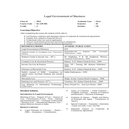 Legal Environment Of Business | PDF