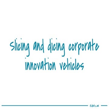 Slicing and dicing corporate innovation vehicles | PPT