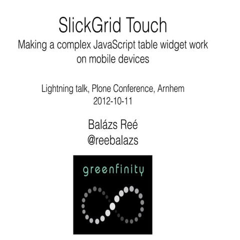 Slickgrid Touch Making Complex Javascript Widgets Work On Mobile Devices Ppt