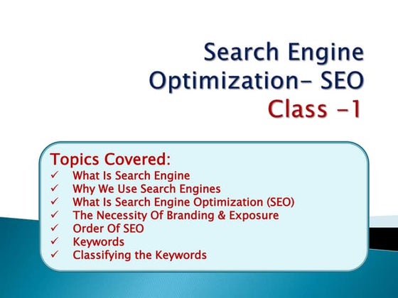 Search Engine Optimization ppt | PPT