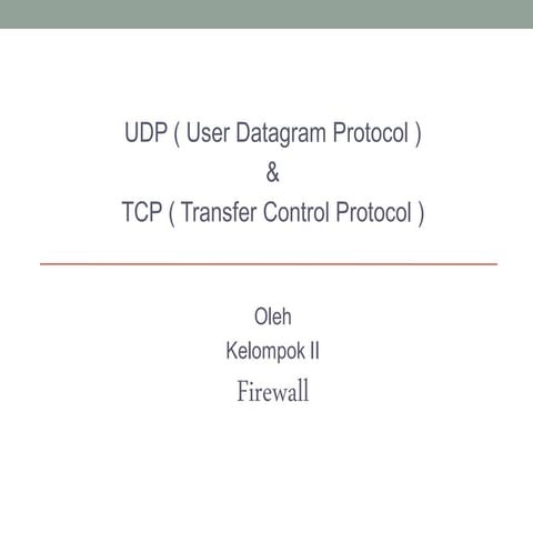 UDP (User Datagram Protocol) & TCP (Transfer Control Protocol) | PDF