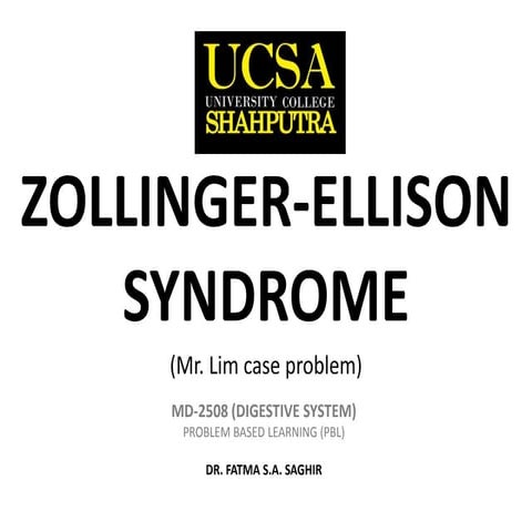 ZOLLINGER-ELLISON SYNDROME | PPTX
