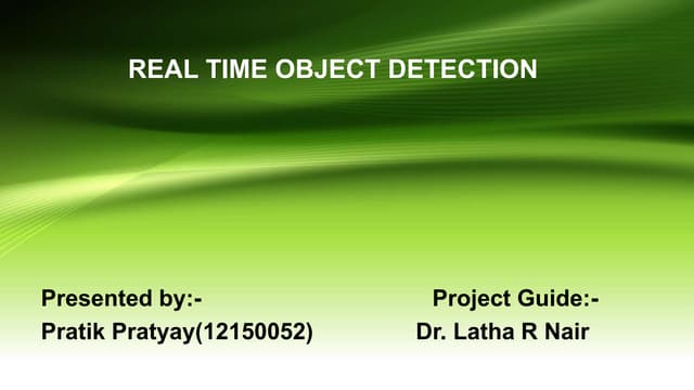 Real Time Object Dectection Using Machine Learning Ppt 8697