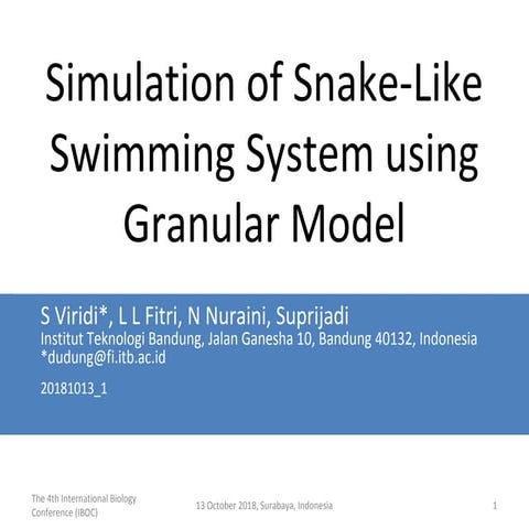 Simulation of Snake-Like Swimming System using Granular Model | PPT