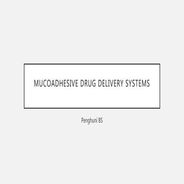Mucoadhesive Drug Delivery System | PPT