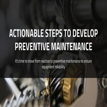 Actionable steps to develop preventive maintenance | PPTX | Business ...